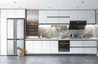 China Modern Wood Grain Stone Surface Melamine Customized MDF Kitchen Cabinetry for sale