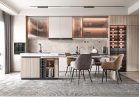 China Modern Kitchen Melamine Cabinets Customized Cabinetry Sets Hotel Renovations for sale