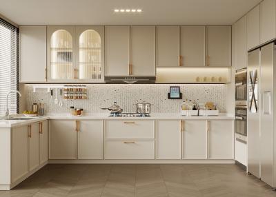 China Full Wall Custom Kitchen Furniture Lacquer Finished Plywood Kitchen Cabinet for sale