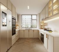China Hidden Drawer Guide Rail European Matt White Kitchen Furniture Kitchen Cabinets for sale