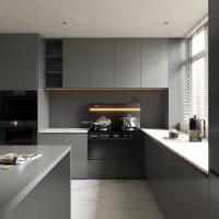 China Hidden Drawer Guide Rail European Matt White Kitchen Furniture Kitchen Cabinets for sale