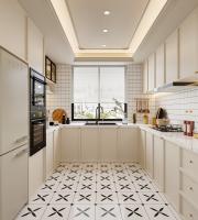 China Hidden Drawer Guide Rail European Matt White Kitchen Furniture Kitchen Cabinets for sale