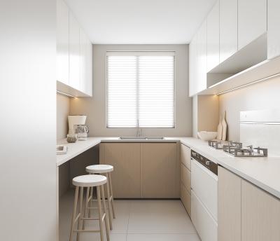 China Modular Wood Finish Melamine Kitchen Furniture Custom Kitchen Cabinet for sale