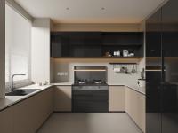 China Hotel Modern Matte UV Finish Wooden Custom Kitchen Cabinet for sale
