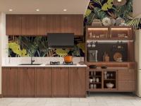 China Hotel Modern Matte UV Finish Wooden Custom Kitchen Cabinet for sale