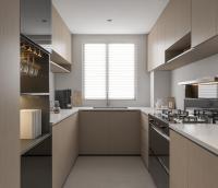China L Shape Furniture Lacquer Finished Kitchen Pantry Cabinet Design With Wall Cupboard for sale