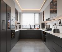China Apartment Kitchens Wooden Kitchen Cabinets Custom Design With Island for sale