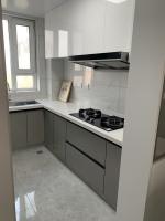 China New Material White Shaker Door Particle Board Kitchen Cabinet for sale