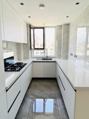 China New Material White Shaker Door Particle Board Kitchen Cabinet for sale
