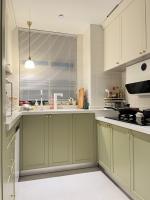 China New Material White Shaker Door Particle Board Kitchen Cabinet for sale