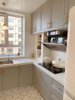 China Affordable Price Grain MDF Door Panel With Dtc Hinge Wood Kitchen Cabinet for sale
