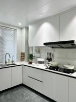 China Wooden Furniture PVC Door Panel Economic Wood Wall Wholesale Kitchen Cabinet for sale