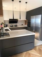 China Kitchen Pantry Cupboard Lacquer MDF Kitchen Cabinet With Drawer Slide for sale