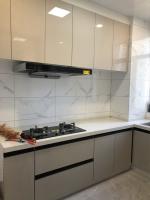 China American Style U Shaped Contemporary Melamine Recessed Door Panel Kitchen Cabinet for sale