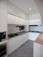 China American Style U Shaped Contemporary Melamine Recessed Door Panel Kitchen Cabinet for sale