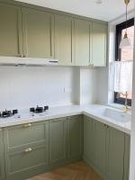 China Laminate Kitchen Cabinet Sets With Clear Glass Door Panel Wall Cabinets for sale