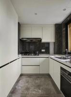 China Lacquer Cupboard Wood Veneer Finished Kitchen Cabinet With Island for sale