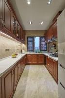 China Lacquer Cupboard Wood Veneer Finished Kitchen Cabinet With Island for sale