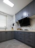 China Modern Style Kitchen Cabinet Melamine Finished Wood Grain Design Cupboard for sale