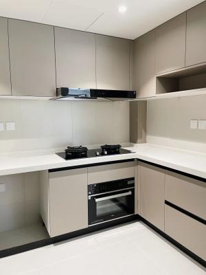 China Laminate PVC Finish Customized Modern Design Kitchen Cabinets For Home for sale