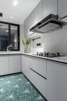 China Laminate PVC Finish Customized Modern Design Kitchen Cabinets For Home for sale