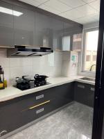 China L Shaped Kitchen Cabinet Simple Design With Open Shelves For Apartment for sale