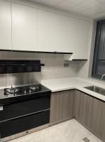 China L Shaped Kitchen Cabinet Simple Design With Open Shelves For Apartment for sale