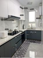 China L Shaped Kitchen Cabinet Simple Design With Open Shelves For Apartment for sale