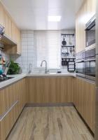 China Kitchen Furniture Wooden Grain Laminates Modern Kitchen Cabinets With Island for sale
