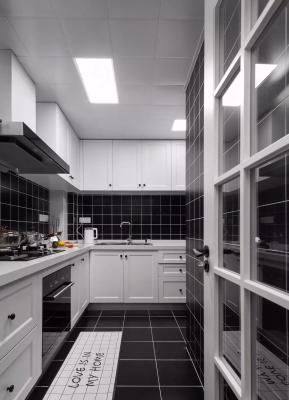 China Modern White Flat Panel MFC Melamine Customized Kitchen Cabinets for sale