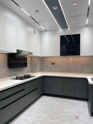 China Chinese MDF Modern Flat Panel Melamine Wooden Kitchen Cabinet Furniture for sale