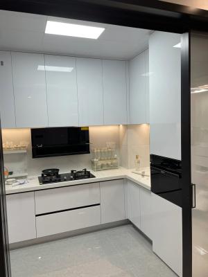China Luxury Modular U-Shape Kitchen Cabinet With Adjustable LED Color Temperatures for sale