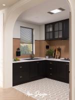 China Graphic Design 3D Model Design Modern Cabinet Wooden Kitchen Cabinets for sale