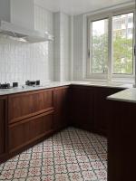 China Vintage Corner Modular Lacquer Kitchen With Island Furniture Cabinet for sale