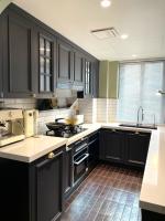 China Vintage Corner Modular Lacquer Kitchen With Island Furniture Cabinet for sale