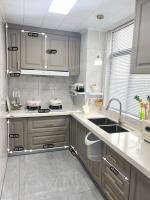 China Modular Cuisine Equipment Hutch Flat Pack Storage Home Kitchen Cabinets for sale