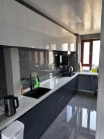 China Apartment High Glossy Lacquer Doors Free Handles Modern Kitchen Furniture for sale