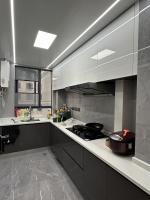 China Custom Make High Gloss Lacquer with Free Handles Modern Kitchen Cabinet for sale