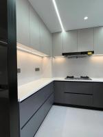 China Customized Matte Lacquer Finish Melamine Plywood Design Kitchen Cabinet for sale