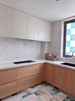 China Plywood Shaker Wooden Furniture Assembled Kitchen Cabinets With Island Unit for sale