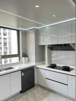 China Lacquer Cupboard Customized Own Design Modern Kitchen Plywood Wooden Cabinet for sale