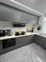 China Lacquer Cupboard Customized Own Design Modern Kitchen Plywood Wooden Cabinet for sale