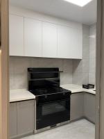 China Custom Modern Kitchen Cabinet with Anti-Fingerprint Pet Film for sale