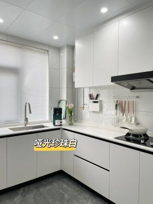 China L Shape Plywood Kitchen Cabinets with Quartz Countertop for sale