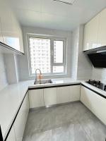 China Modern Kitchen Cabinets with Quartz Countertop and Backsplash for sale