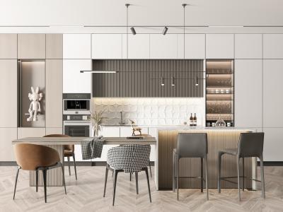 China Modern Melamine Kitchen Cabinet with Quartz Countertop for sale