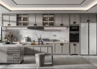 China Modern Melamine Kitchen Cabinet with Quartz Countertop for sale