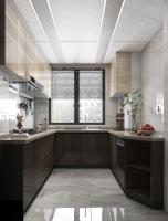 China Modern Melamine Finish Kitchen Cabinet with Natural Stone Texture for sale