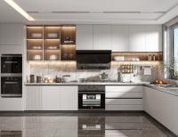 China U-Shaped Kitchen Cabinet with High Gloss Matte Finish for sale