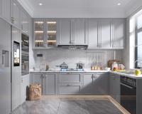 China Decorative Panel Kitchen Cabinets with Wood Grain for Hotels for sale